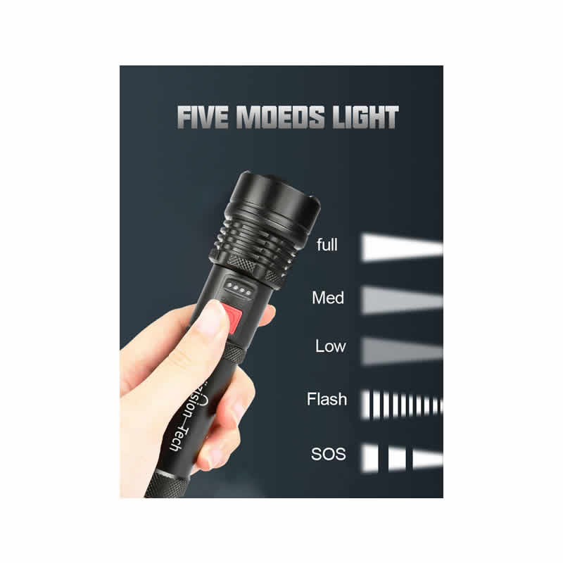 LED Torch with 22000mah Rechargeable Lithium Ion Battery - Prazision Tech